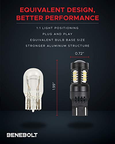 Benebolt 7440 7443 W21W T20 7441 7444 LED bulbs White - 600% Ultra ...