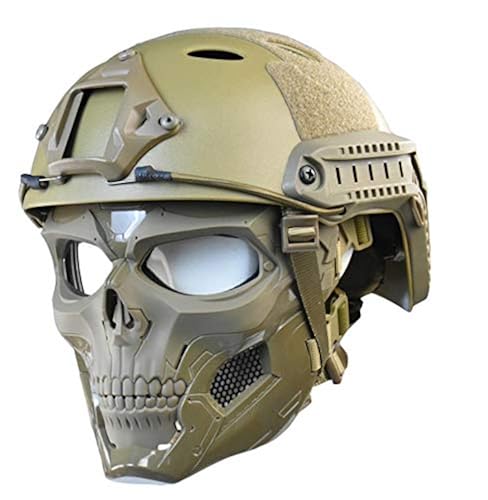 JFFCESTORE Tactical Mask and Fast Helmet,Protective Full Face Clear ...