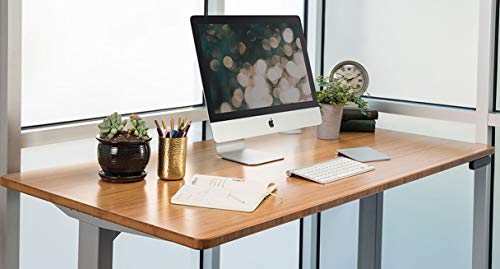 UPLIFT Desk V2 Bamboo Standing Desk - 1" Thick Rectangular Carbonized ...