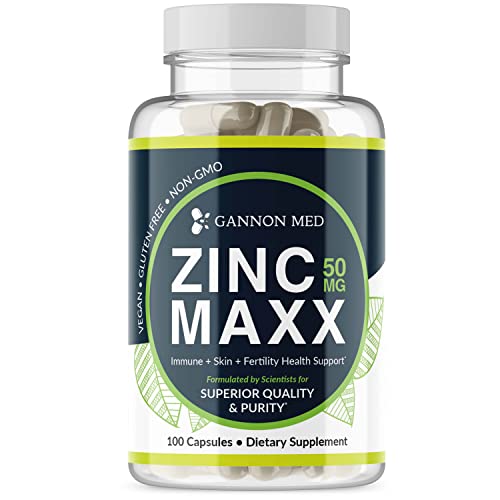 GANNON MED Zinc Supplements 50mg 100 Capsules Zinc Gluconate High ...