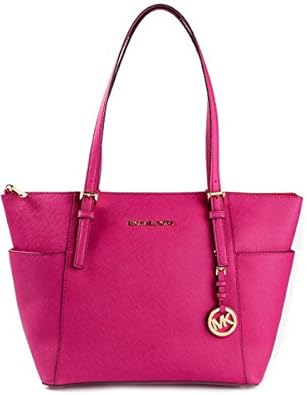 Amazon.com: Michael Kors Jet Set Item Large East West Top Zip Leather ...