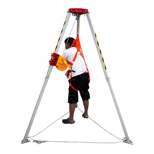 1200IBS Aluminum Confined Space Rescue Tripod, Tripod Kit with 65.6 ...