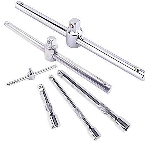 PANMAX 6 Pieces Extension Bar Set, 1/4", 3/8" and 1/2" Drive Socket ...