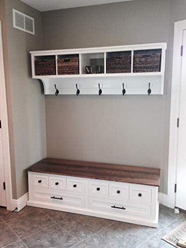 Amazon.com: Entryway Cubby and Bench, Wall Storage Cubical with ...