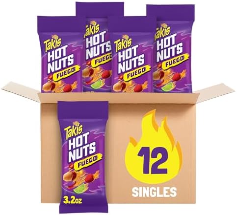 Takis Hot Nuts Fuego Double Crunch Peanuts, Hot Chili Pepper Lime ...