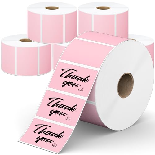Tacnology 2.25" x 1.25" 6000 Rectangular Direct Thermal Labels - Pink ...