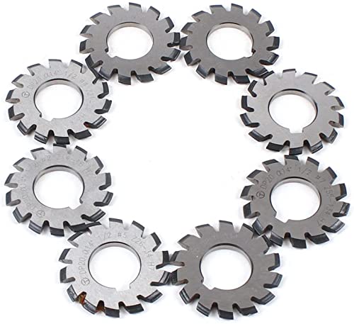 8 Pcs Involute Gear Cutter Gear Milling Cutter Tool High Speed Steel ...