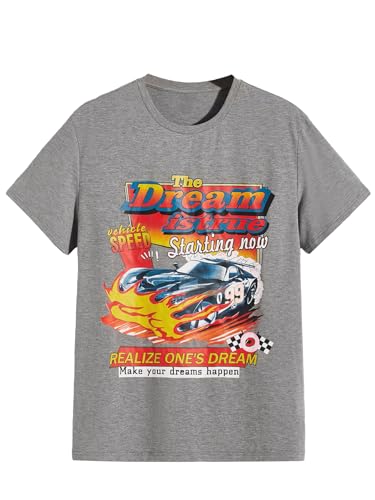 SOLY HUX Men's Graphic Tees Letter Print Vintage T-Shirts Short Sleeve Crewneck Casual Summer ...