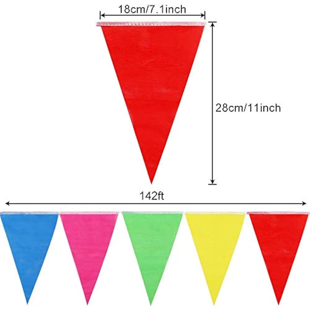 300pcs Banners Colorful Pennant Flags 375ft Multicolor Nylon Cloth ...