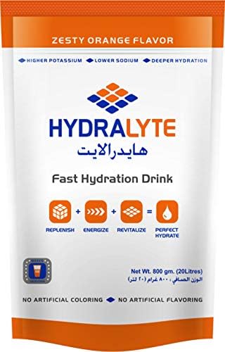 Hydralyte Electrolyte Hydration Sports Drink Powder Mix Pouch, Orange ...