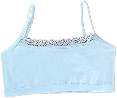 Y DWAYNE Girls Bra White Cotton Sports Bra Training Bras for Girls Age ...
