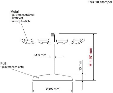 MAUL Round Version Premium Stamp Holder Metal Stamp Rack for 10 Stamps ...