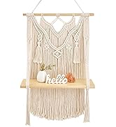 Amazon.com: Mkono Hanging Shelf Wall Wood Floating Storage Shelves ...