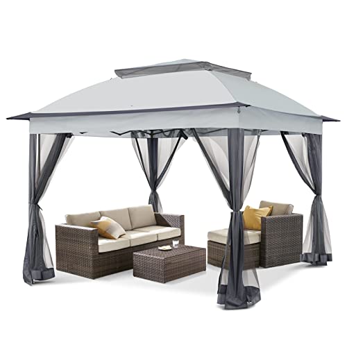 Cool Spot 11x11 Pop-Up Instant Gazebo Tent with Mosquito Netting ...