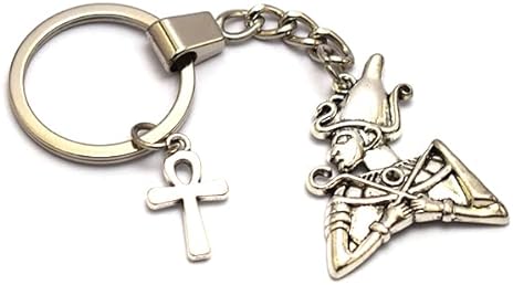 immatgar pharaonic Egyptian Mummy face with ankh Nile key keychain ...