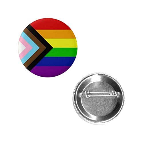 Amazon.com: Inclusive Progress LGBTQ Rainbow Pride Flag Pin 1.5” Round ...