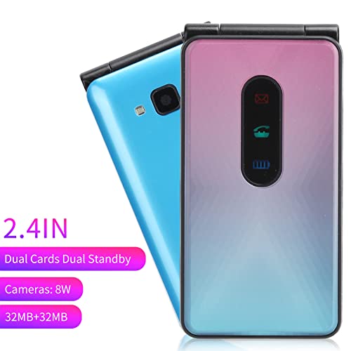 SYH&AQYE Mini 2G Flip Phone, 2.4in Portable Button Flip Cell Phone, 8W ...