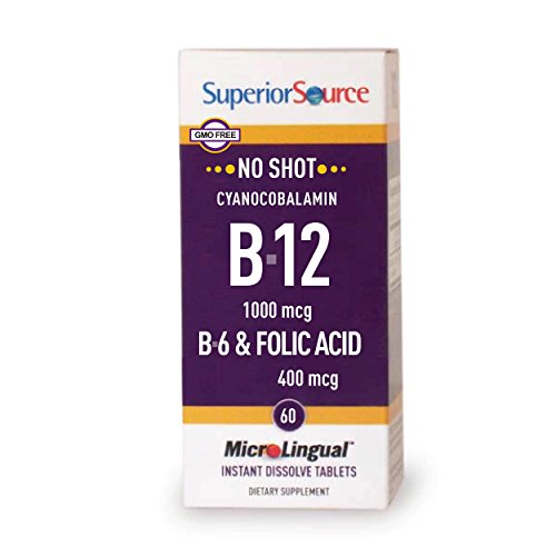 Superior Source No Shot Vitamin B12 Cyanocobalamin (1000 mcg), B6 ...