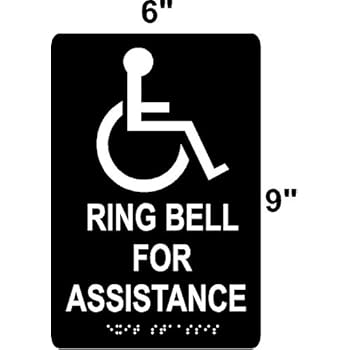 Amazon.com : ADA Ring Bell for Assistance Signs PVC Sign - 6x6 : Office ...