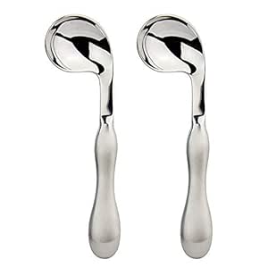 Amazon.com: Adaptive Utensils 2pcs Curved Spoon Set Right Handed Angled ...