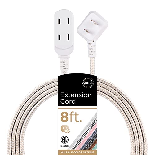 Cordinate Designer 3-Outlet Extension Cord, 2 Prong Power Strip, Extra ...