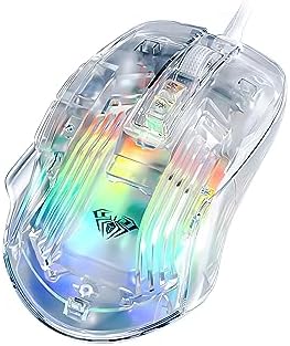 AULA S80 Programmable Gaming Mouse, 7200 DPI Wired PC Mouse, 12 Rainbow ...