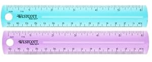 Amazon.com : Westcott 6-Inch Plastic Ruler, Assorted Colors, 2-Pack ...