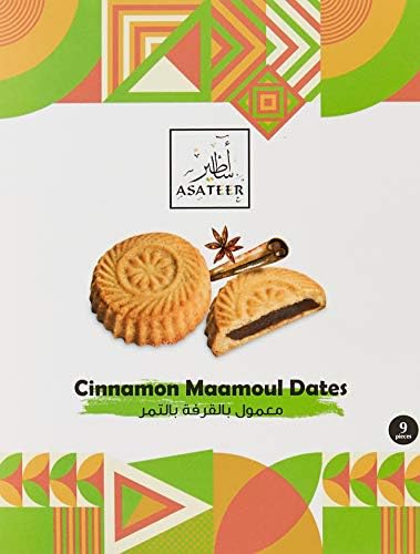 Asateer Pack Of 9 Pcs Cinnamon Maamoul Dates Box 360G, Lebanese Middle ...