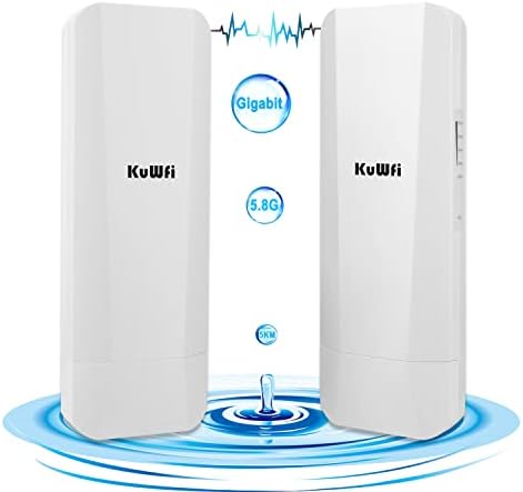 KuWFi 2-Pack 900Mbps 5.8G Outdoor Wireless Bridge Long Range Point to ...