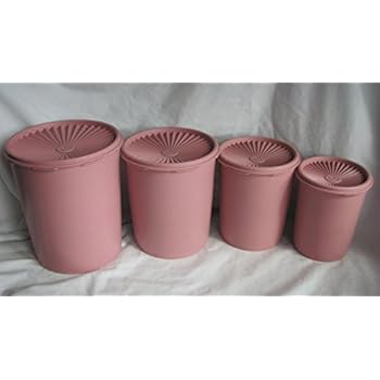 Amazon.com : Tupperware (4) Vintage Pink Mauve Servailier Rare Stacking ...