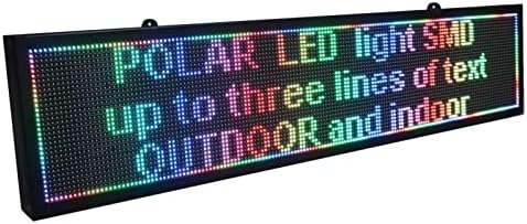 LED sign OUTDOOR 40" x 9" WiFi P6 high resolution, full LED RGB color ...