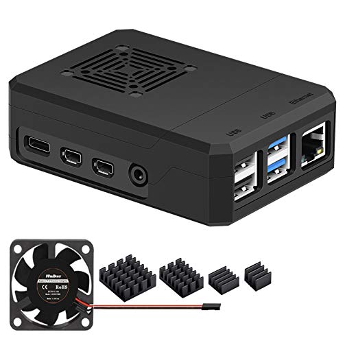 Raspberry Pi 4 Case, iUniker Raspberry Pi 4 Fan Case with Cooling Fan, Raspberry Pi 4 Heatsink ...