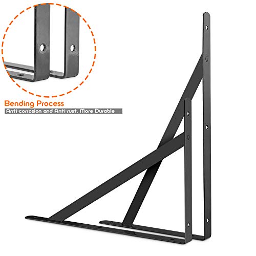 STARVAST 4 Pack Heavy Duty Shelf Brackets 11.8 x 7.5 inch, Floating ...