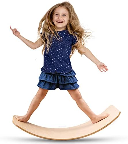 Wooden Wobble Balance Board for Kids 35" by ACTIVATED SELF, Balancing ...