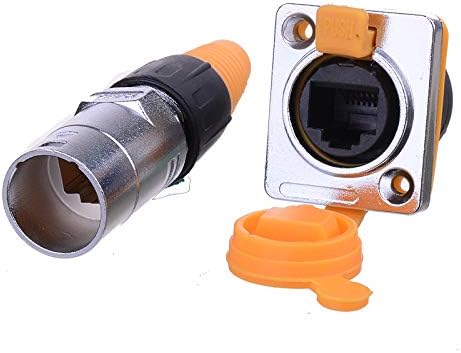 Amazon.com: RJ45 Ethernet Connector M24 Metal Plug + Square Socket ...