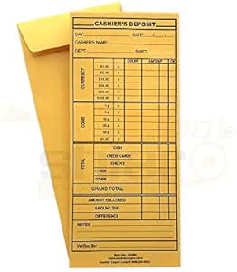 500 Cashier Depot EZ400 Cashier's Deposit Report Envelope, 4 1/8" x 9 1 ...