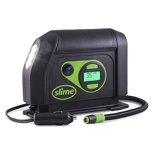 Slime 40051 Tire Inflator, Portable Car Air Compressor, Inflate Right ...