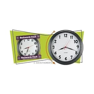 Amazon.com: Backwards Wall Clock Novelty Gag Joke Office Decor: Home ...
