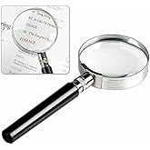 Amazon.com: 10X Magnification Handheld Magnifier Magnifying Glass ...
