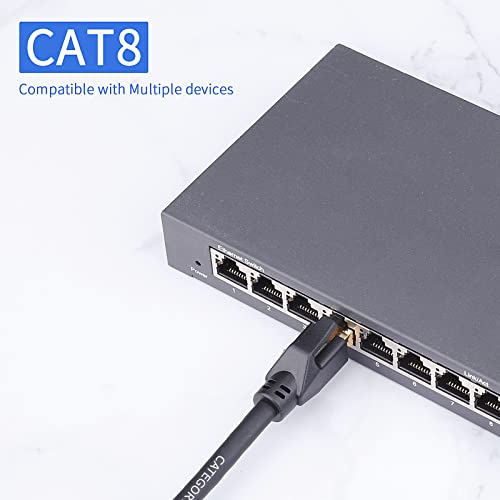 KOWUSU CAT8 Ethernet Cable, Outdoor Indoor, 10FT Heavy Duty ...