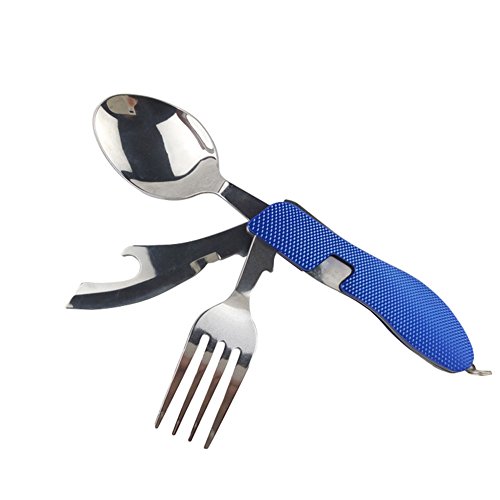 JMM 4-In-1 Camping Utensil Multifunction Stainless Steel Folding ...