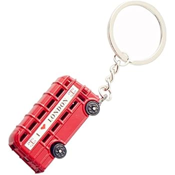 Amazon.com: Red London Double Decker Bus Die Cast Metal Key Chain, Key ...