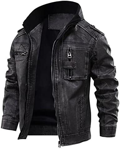 Men's Motorcycle Style Biker Real Leather Jacket - Distressed Leather ...