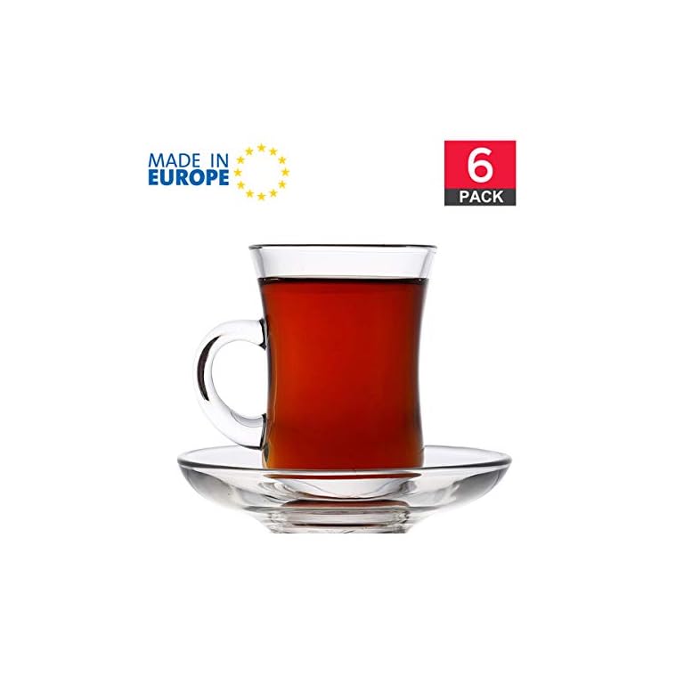 Small Turkish Tea Set 12 Piece Modern Turkish Tea Glasses & Saucers Set ...