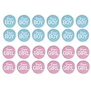 Amazon.com: Gender Reveal Button Pins - 24-Pack Team Girl and Team Boy ...