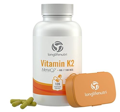 Vitamin K2 MK7 100 Mcg with MenaQ7 | 120 Vegetarian Capsules | From ...