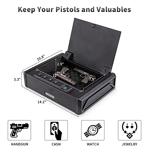 UC Gun Safe, Gun Lock Box with Fingerprint Identification-Quick Access ...