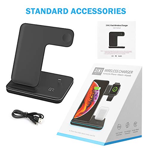Torteco 3 in 1 Wireless Charger, Qi Fast Charger for Phone Watch ...