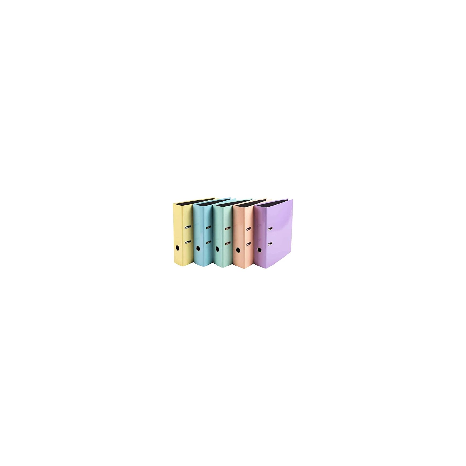A4 Pastel Lever Arch Files 50 mm Spine Pack 0f 5