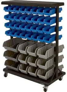 Amazon.com: Strongway 88-Bin Double-Sided Rolling Bin Rack : Tools ...